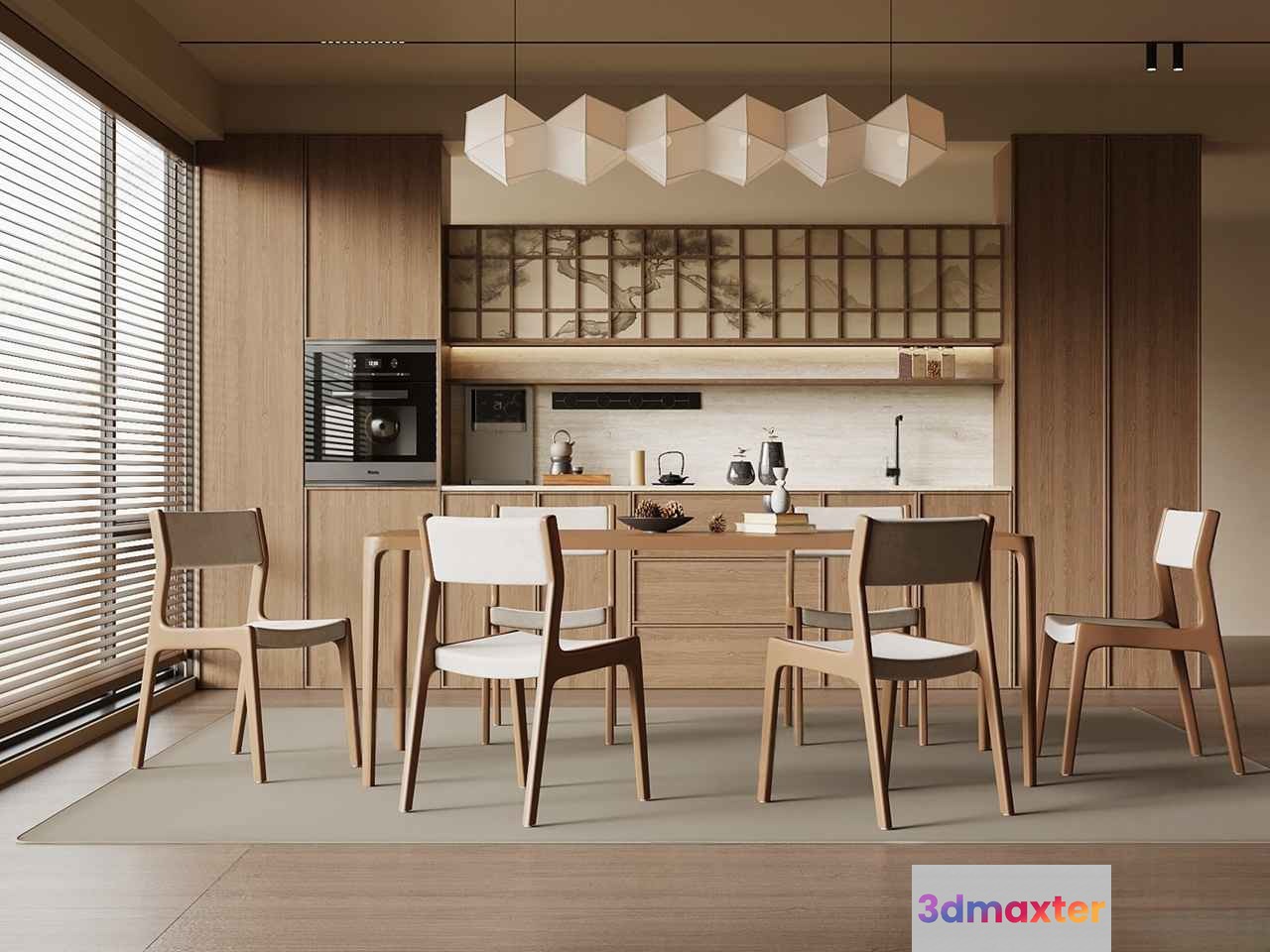 Modern Minimalist Kitchen 3D Model - 2742 - VRAY Render - 3DMAXTER