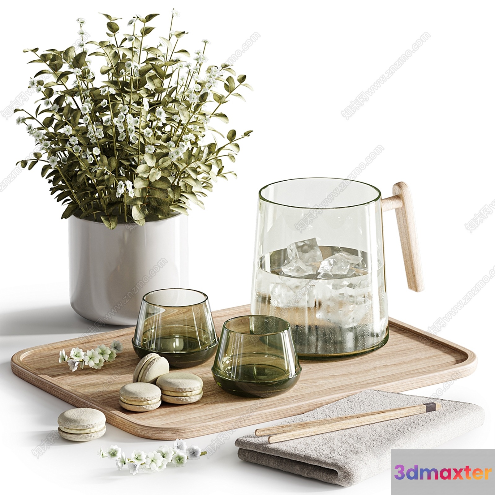 Wooden Serving Tray 3D Model - 8384 - VRAY Render - 3DMAXTER